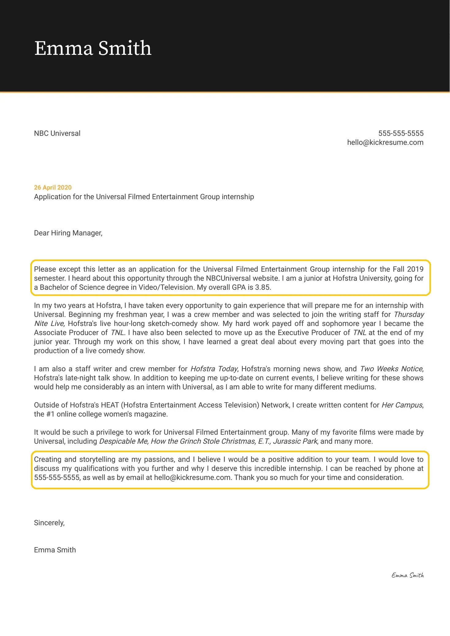 How To Write A Cover Letter For An Internship 5 Real Examples