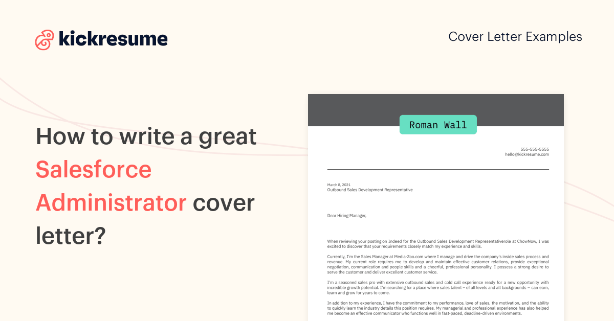 Salesforce Administrator Cover Letter Samples & Examples 2025 | Kickresume