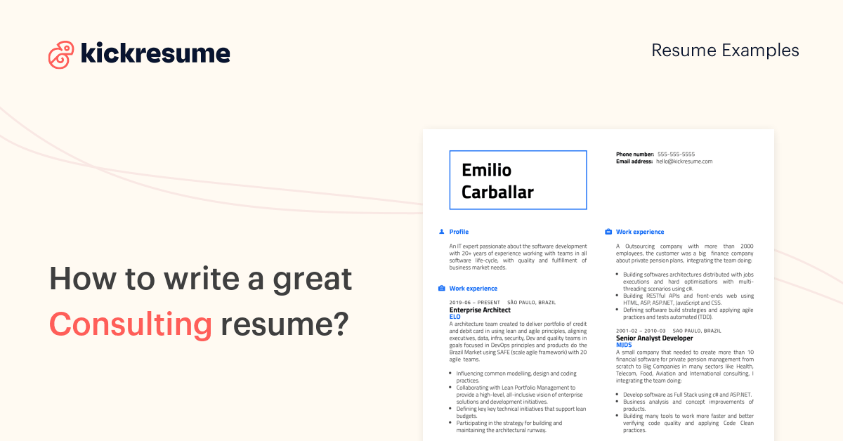 Consulting Resume Examples & Writing Guide 2025 | Kickresume