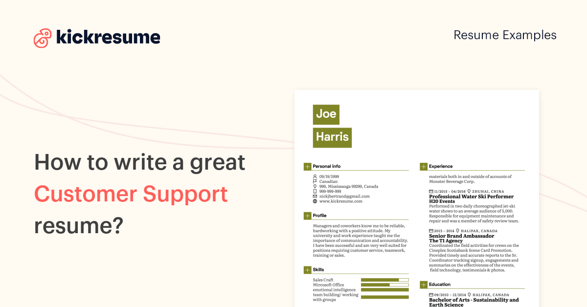 Customer Support Resume Examples & Writing Guide 2025 | Kickresume