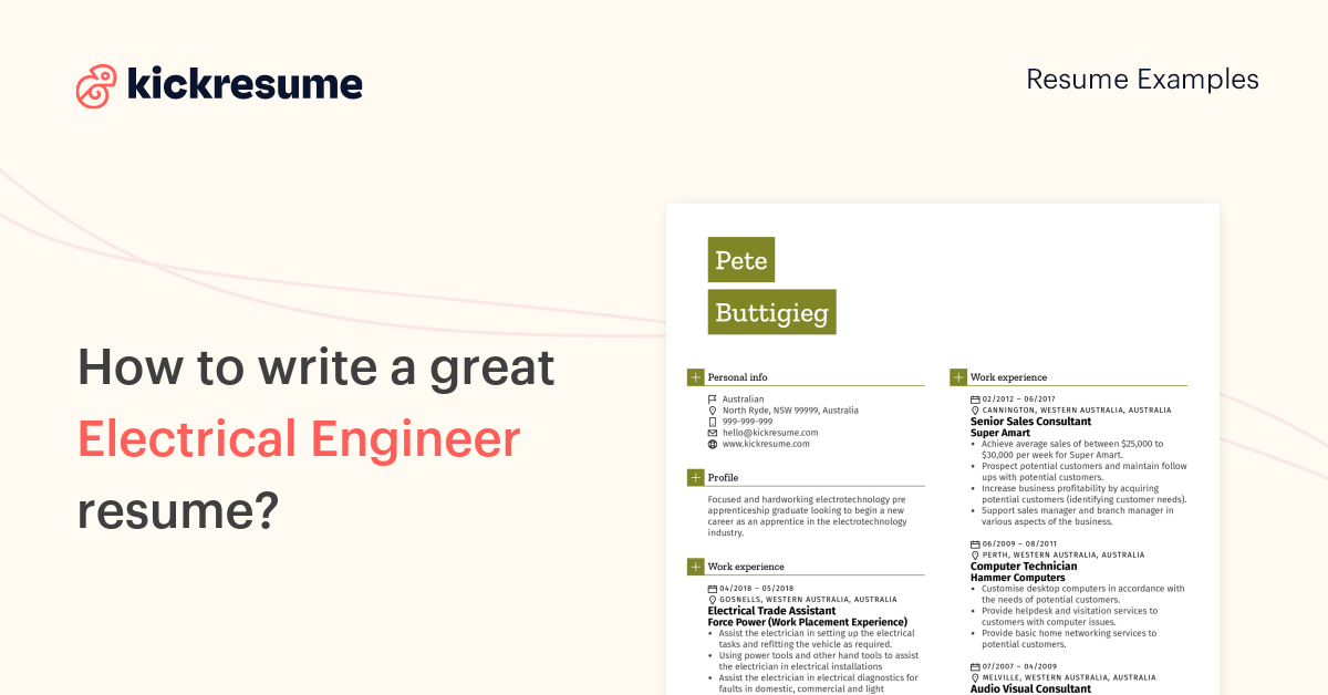 Electrical Engineer Resume Examples & Writing Guide 2026 | Kickresume