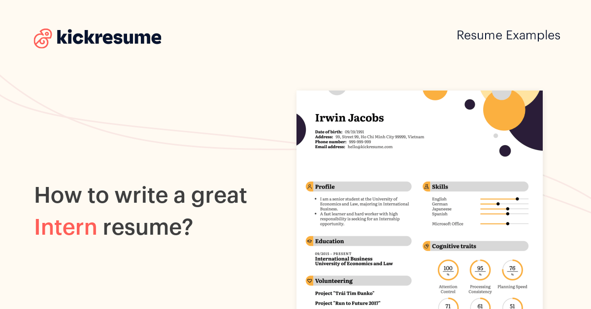 Student Internship Resume Examples & Writing Guide 2025 | Kickresume
