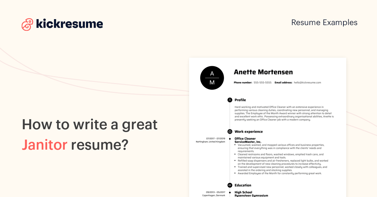 Janitor Resume Examples & Writing Guide 2025 | Kickresume