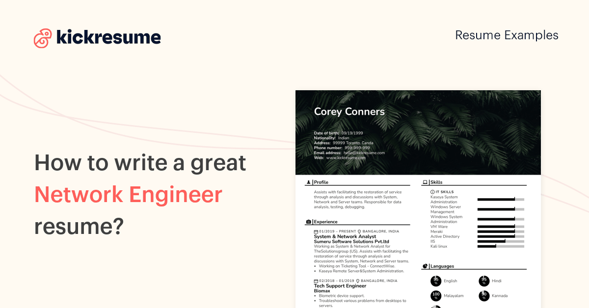 Network Engineer Resume Examples & Writing Guide 2025 | Kickresume