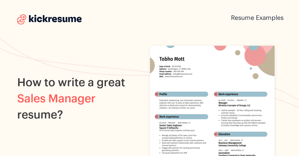 Sales Manager Resume Examples & Writing Guide 2025 | Kickresume
