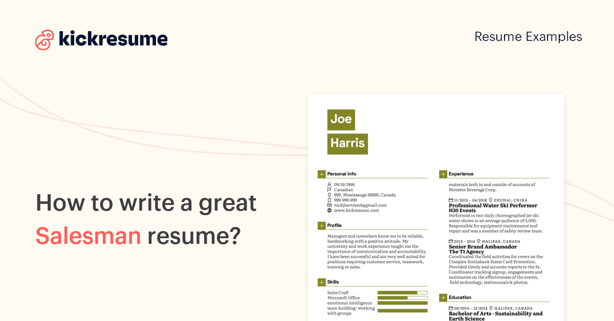 Salesman Resume Examples & Writing Guide 2025 | Kickresume