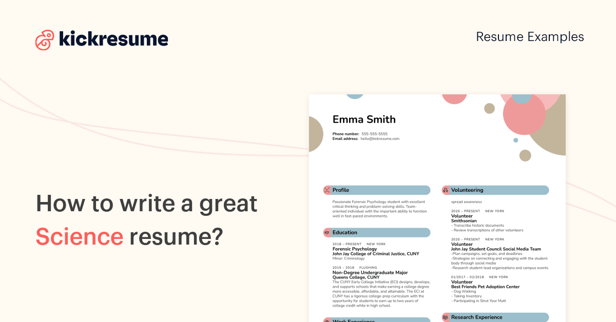 Science Resume Examples & Writing Guide 2025 | Kickresume