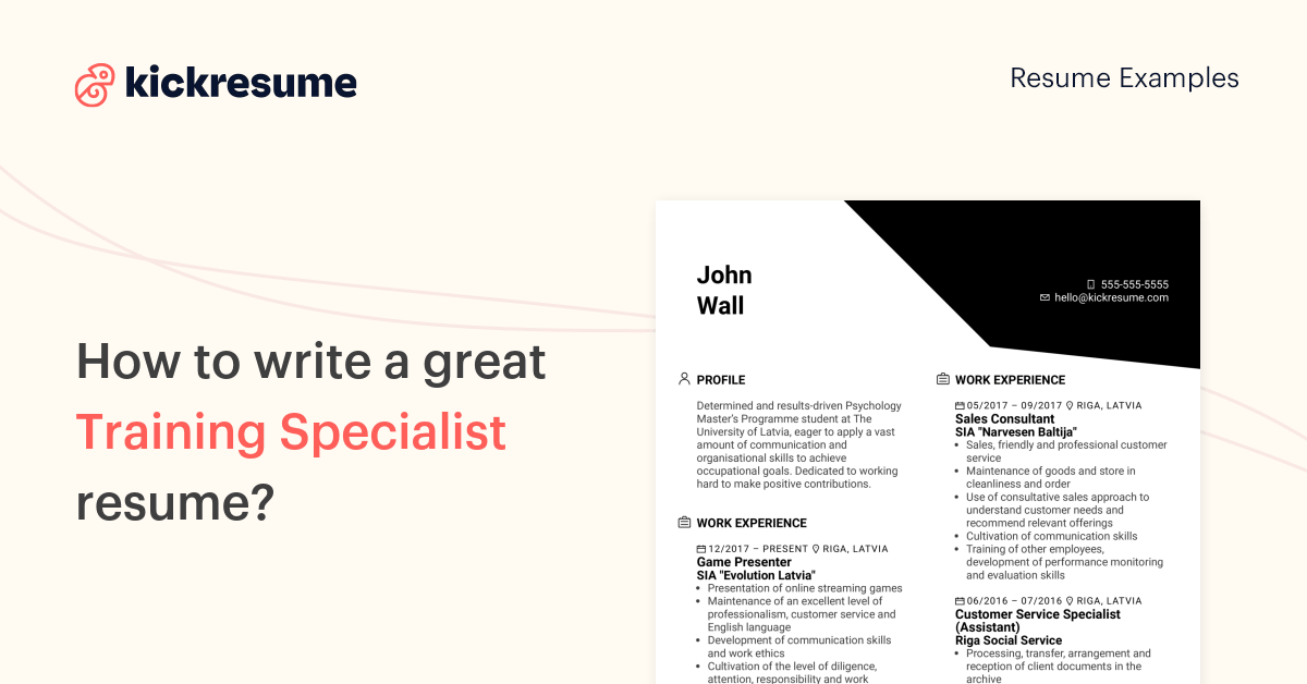 Training Specialist Resume Examples & Writing Guide 2025 | Kickresume